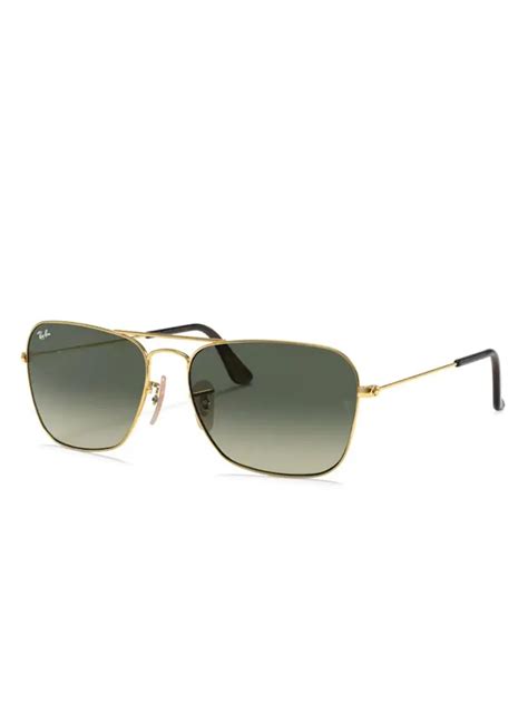Ray Ban Rectangular Frame Sunglasses Gold Farfetch Uk