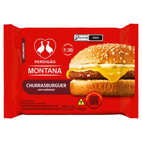 Sanduíche Perdigão Montana Churrasburguer 145g
