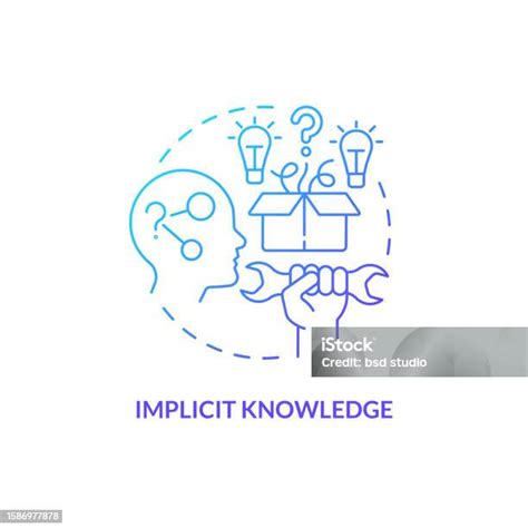 2d Gradient Implicit Knowledge Linear Icon Concept Stock Illustration