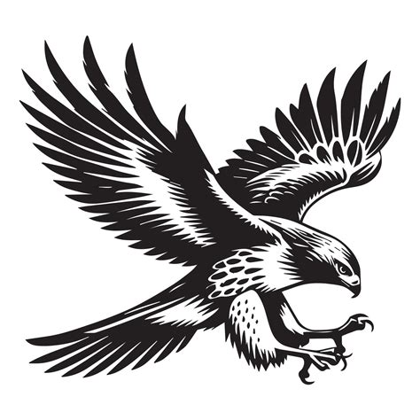 Red Tailed Hawk Silhouette Eagle Clipart Red Tailed Hawk Diving For