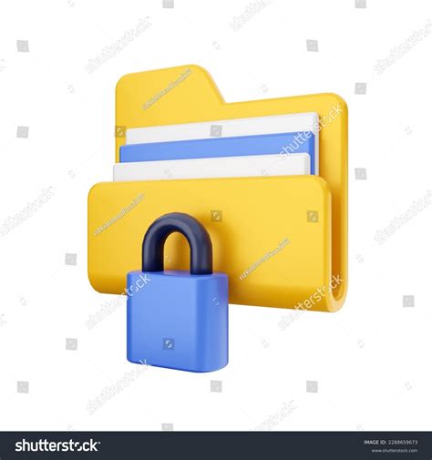 3d Lock Folder Icon Illustration Render Stock Illustration 2288659673