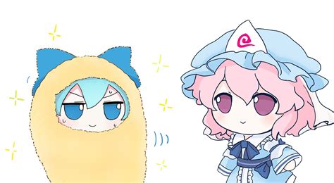 Rei Tonbo0430 Cirno Saigyouji Yuyuko Touhou Commentary Request