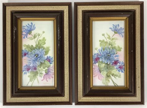 Lot 2 M E Thomas Framed Porcelain Tiles