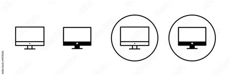 Computer Icons Set Computer Monitor Sign And Symbol Stock Vector Adobe Stock