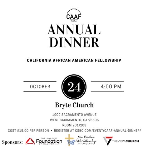 Caaf Annual Dinner Sold Out California Southern Baptist Convention
