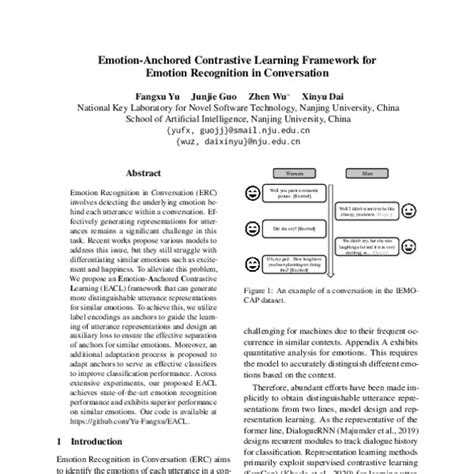 Emotion Anchored Contrastive Learning Framework For Emotion Recognition