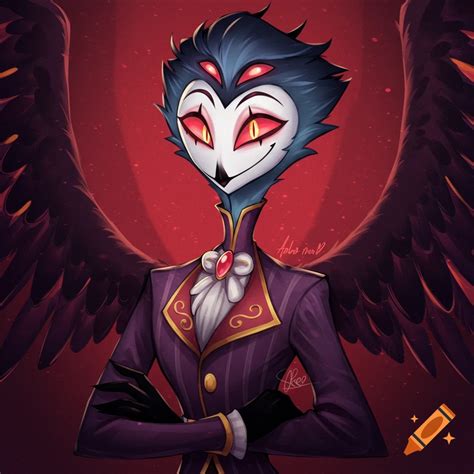 Cartoon Portrait Of Stolas From Helluva Boss An Owl Like Demon In A