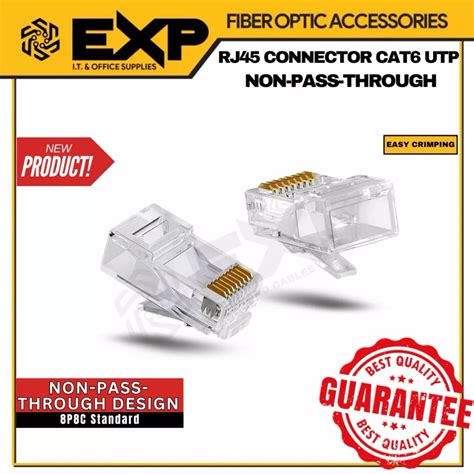 Rj45 Connector Cat6 Utp 8p8c Non Pass Through 10050pcs Per Bag