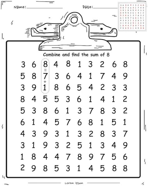 Premium Vector Fun Math Game Combine To Get Number Eight