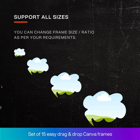 Editable Canva Frame Template Bundle Text Bubble Canva Frames Custom Canva Frame Mockups Fill