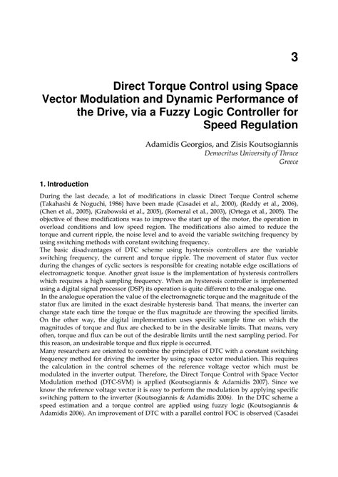 Pdf Direct Torque Control Using Space Vector Modulation And Dynamic