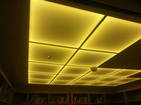 A Stylish Look With Translucent Ceiling Tiles Home Tile Ideas
