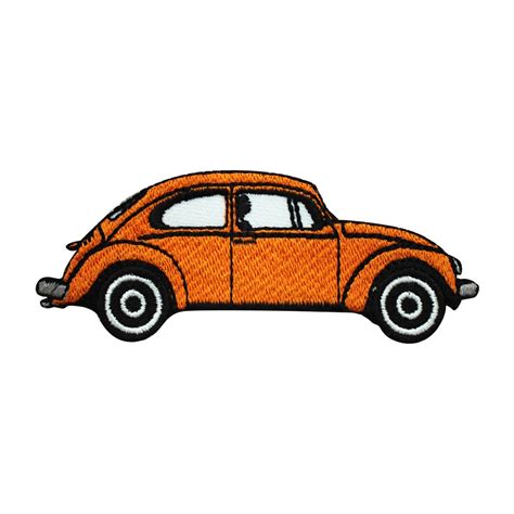 Vintage Car Patch Orange Car Patch Embroidered Iron On Sew On Patch