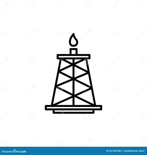 Shale Gas Rig Icon Set Natural Gas Extraction Gas Rig Vector Symbol
