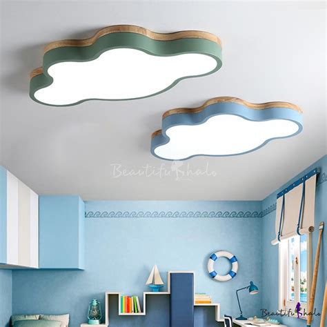 Contemporary Cloud Flush Mount Light Led Bedroom Metallic Flush Ceiling