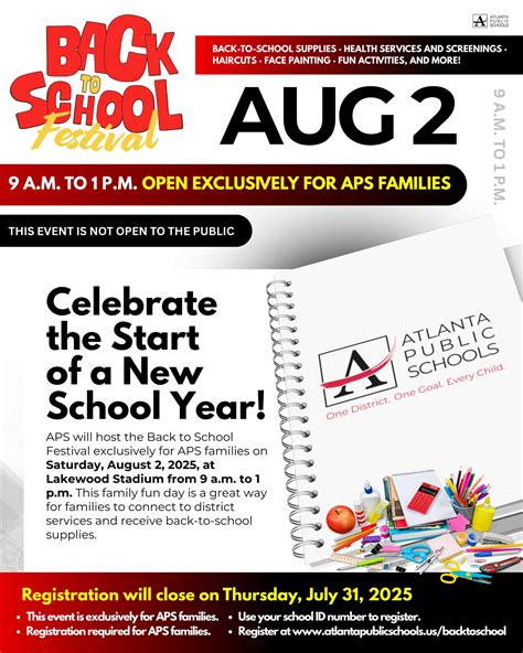 Atlanta Get Ready For An Exciting Day Aps Is Thrilled To Announce The Back To School Festival
