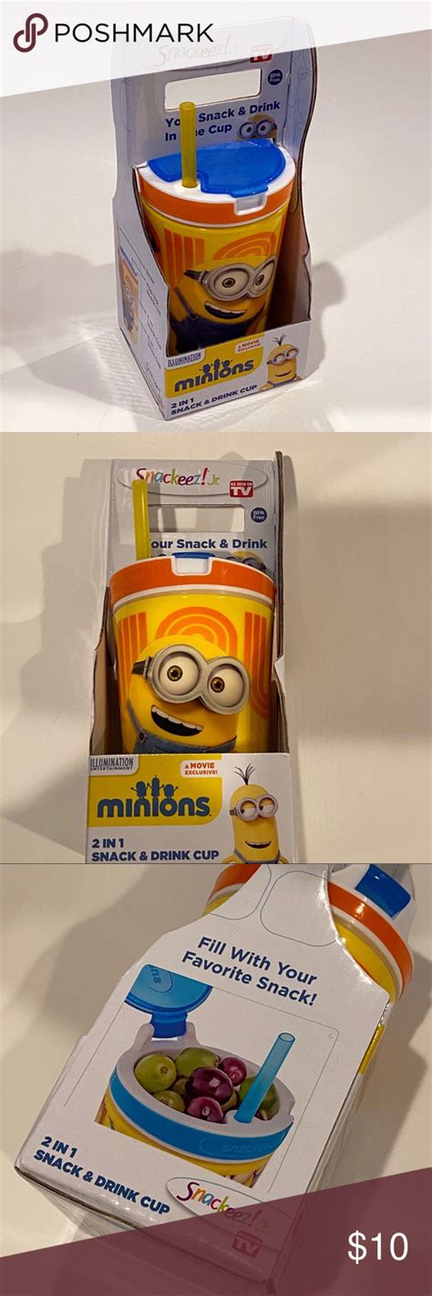 New Snackeez Jr Minions 2 In 1 Snack And Drink Cup Snacks Minion