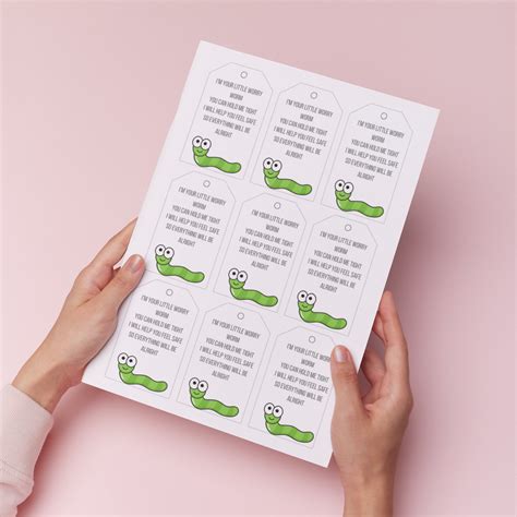Worry Worm Labels Worry Worm Tags Printable Worry Worm Labels