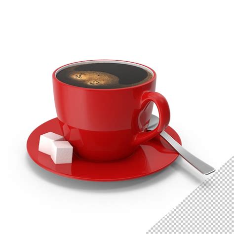 Small Coffee Cup With Red Plate Psd 1000 High Quality Free Psd