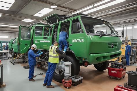 Premium Photo Workers Assemble A Car On Assembly Line In Car Factory