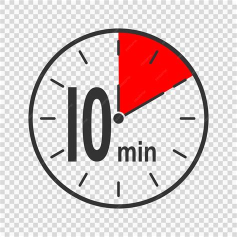Premium Vector Clock Icon With 10 Minute Time Interval Countdown Timer Or Stopwatch Symbol