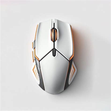 Weißer Und Orangefarbener Computermaus Auf Einem Tisch