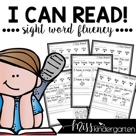 Sight Word Fluency And Reading Intervention Miss Kindergarten