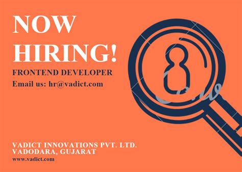 vadict frontenddeveloper recruitment jobopportunities hetal pandit