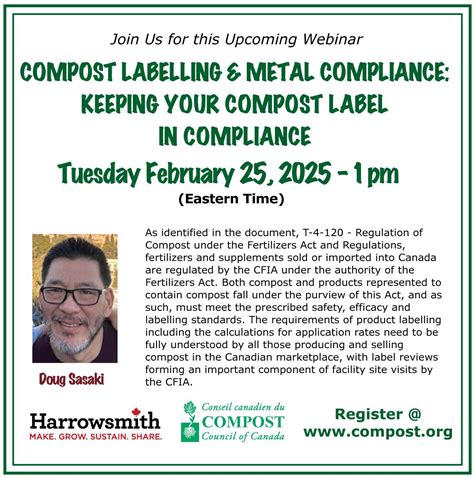 Getting Your Compost Label Including Application Rates Correct Is Important Plan To Attend The