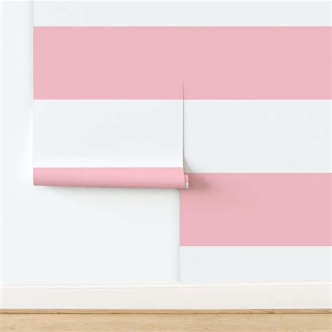 Striped Wallpaper Stripes Huge Light Pink By Misstiina Pink White