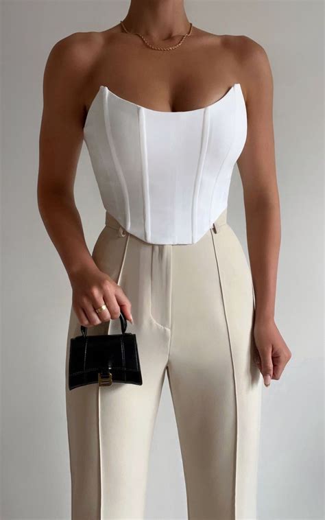 Katirina Top Strapless Corset Bustier Top In White In 2024 Corset