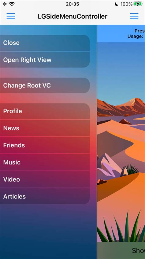 GitHub Friend LGA LGSideMenuController IOS View Controller Which Manages Left And Right Side