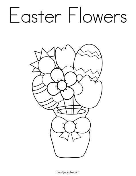 Easter Flowers Coloring Page Twisty Noodle