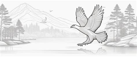 Eagle Soaring Fish Catching With Scenic Background Stable Diffusion