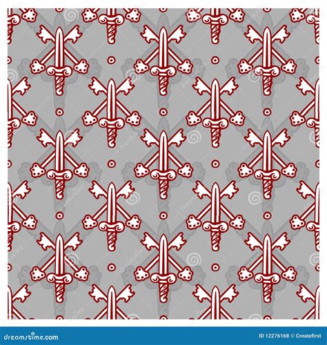 Vector Seamless Sword Pattern Stock Illustration Illustration Of