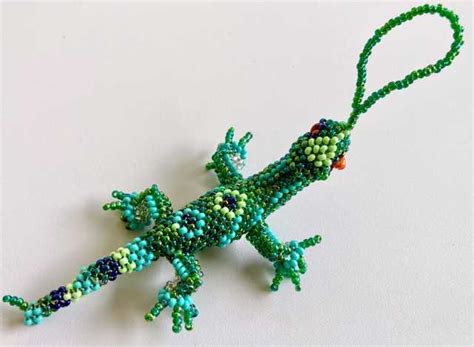 Ornament Beaded Lizard Large