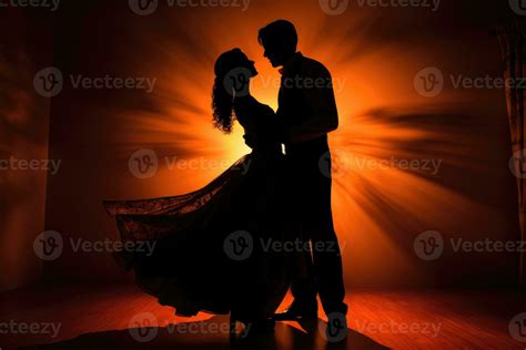 Silhouette Of Dancing Couple At Sunset Generative Ai 31995130 Stock