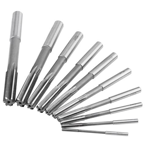 Zerone 10 Piece Hss H7 Straight Flute Reamer Set 34 12mm Square End