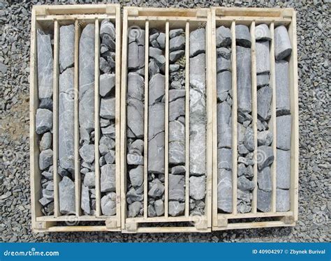 Detail Of Drill Core In The Boxes Ready For Logging Stock Image Image Of Sample Alloy 40904297