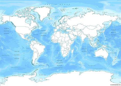 World Map With Seas Oceans Map Of The World Pdf Printable World Maps