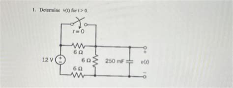 solved determine v t ﻿for t 0 ﻿find vth and isc to get rth