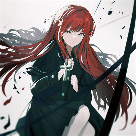Anime Girl Christian Holding Cross Beneath The Tangles