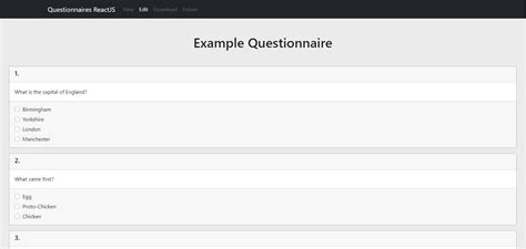 GitHub JustDaile Questionnaire ReactJS Another Project Learning ReactJS