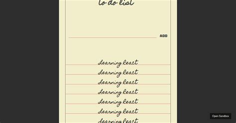 React To Do Codesandbox