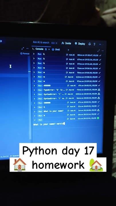 Python Day 17 Homework Python Coding Ytshortsindia Ytshorts Youtube