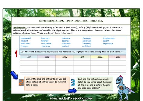 Words Ending In Ant Ance Ancy Ent Ence Ency Ks2 Spag Resource Year 5 And 6 Teaching