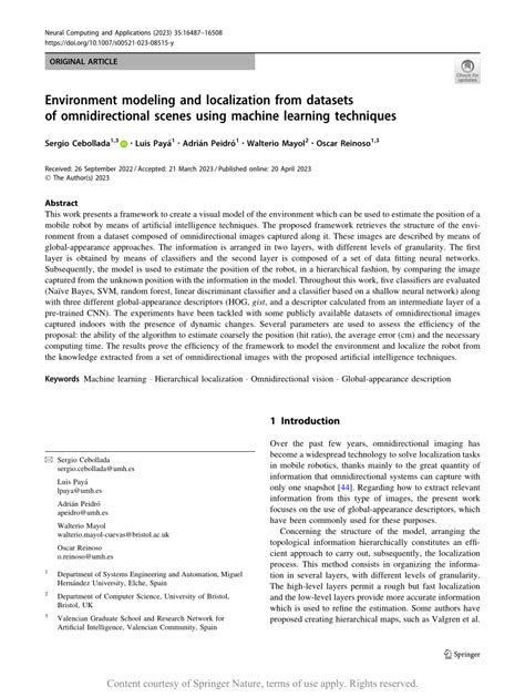 Pdf Environment Modeling And Localization From Datasets Of