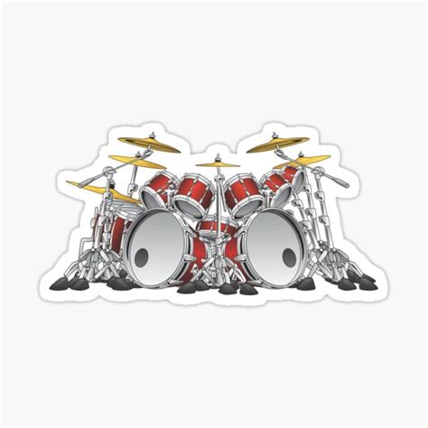 Drum Set 3 Sticker For Sale By Itsmeruva Redbubble