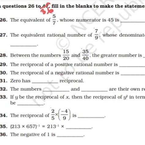 rational number mathematics assignment teachmint