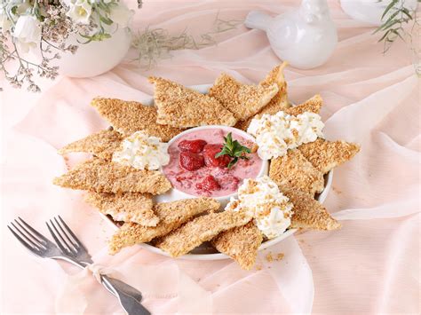 Cheese Kreplach With Strawberry Cream